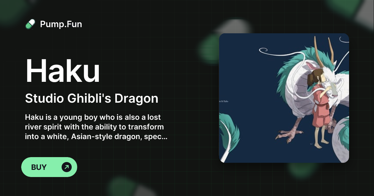Studio Ghibli's Dragon (Haku ) - Pump