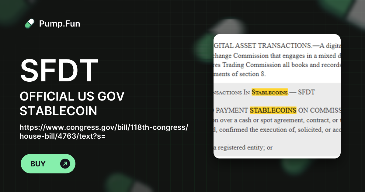OFFICIAL US GOV STABLECOIN (SFDT) - Pump