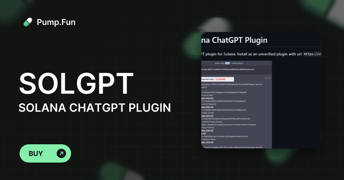 SOLANA CHATGPT PLUGIN (SOLGPT) - Pump