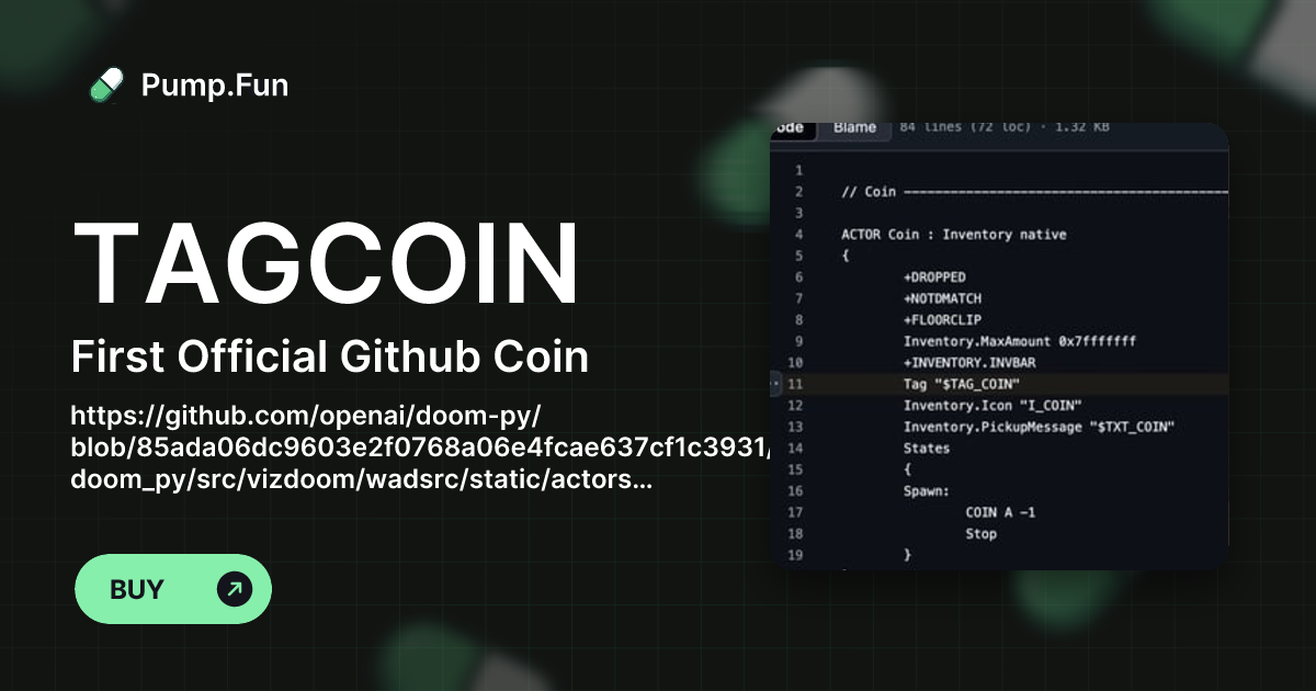 First Official Github Coin (TAGCOIN) - Pump
