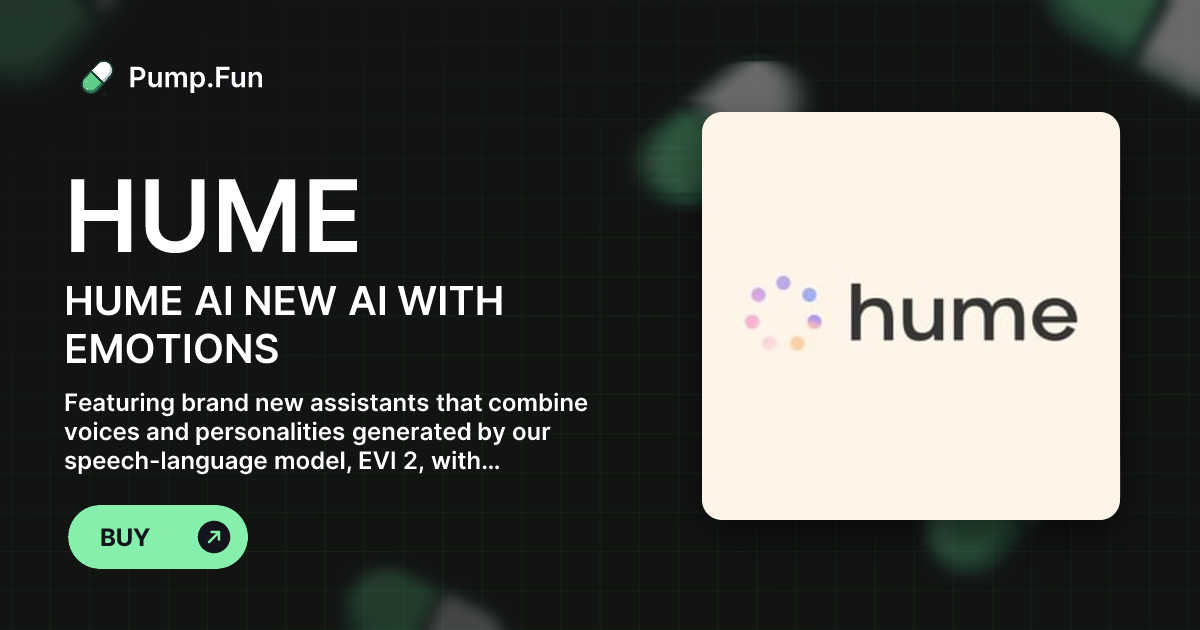HUME AI NEW AI WITH EMOTIONS (HUME) - Pump