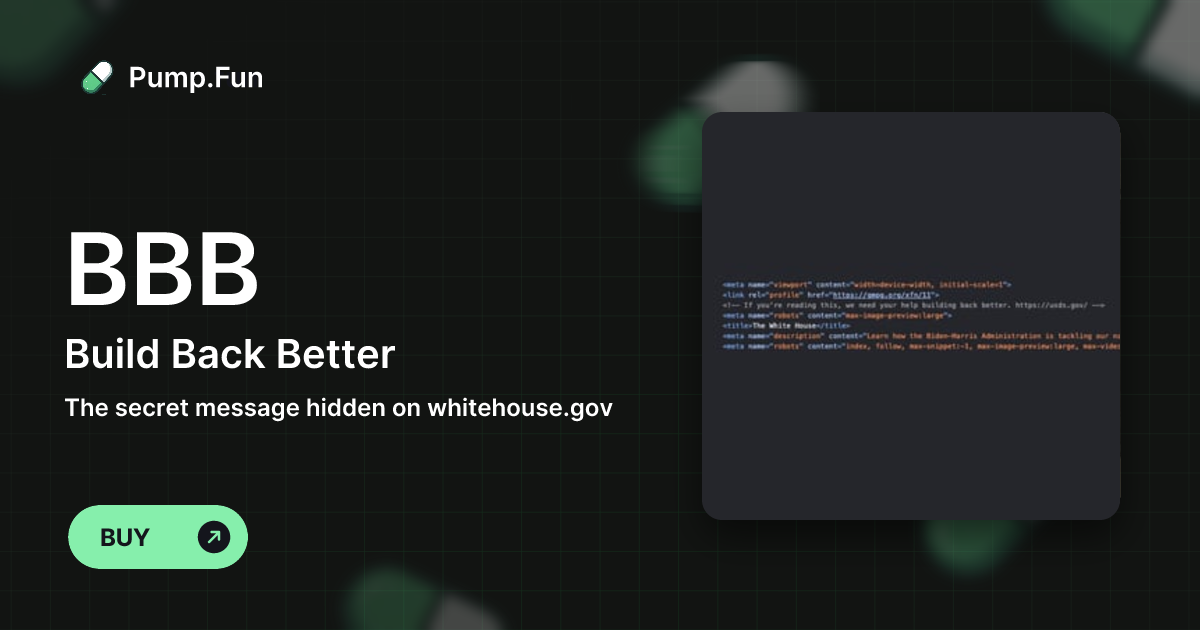 Build Back Better (BBB) - Pump