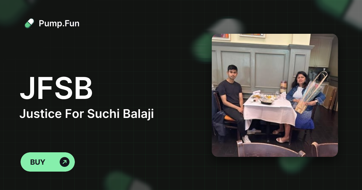 Justice For Suchi Balaji (JFSB) - Pump