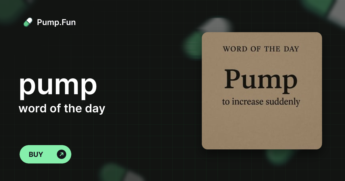 word of the day (pump) - Pump