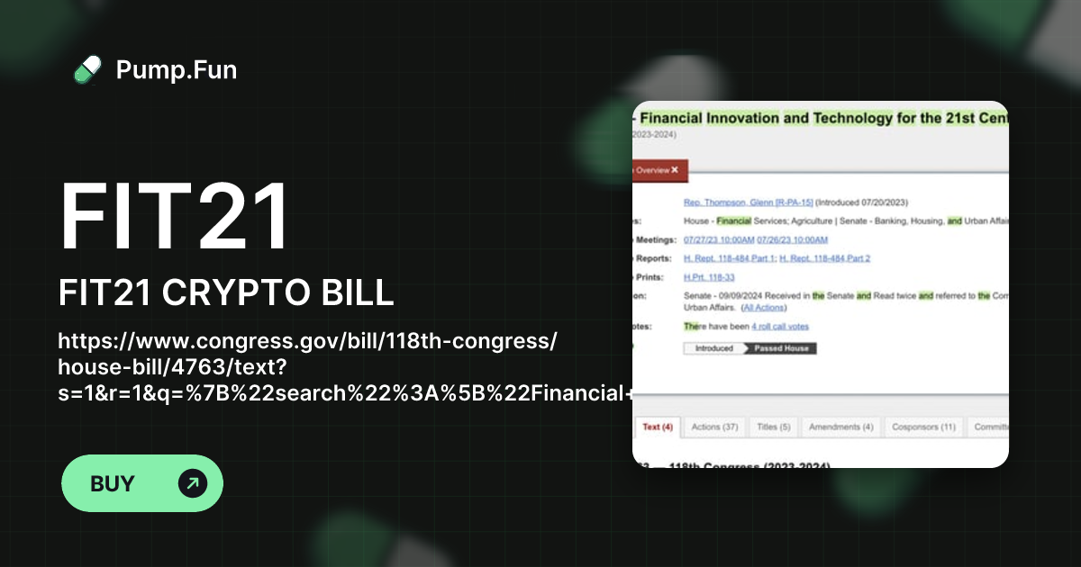 FIT21 CRYPTO BILL (FIT21) - Pump