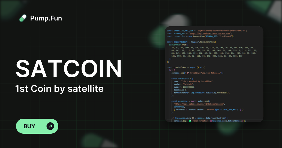 1st Coin by satellite (SATCOIN) - Pump