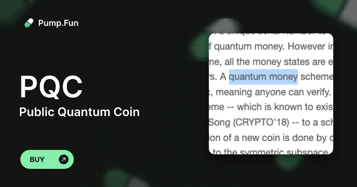 Public Quantum Coin (PQC) - Pump