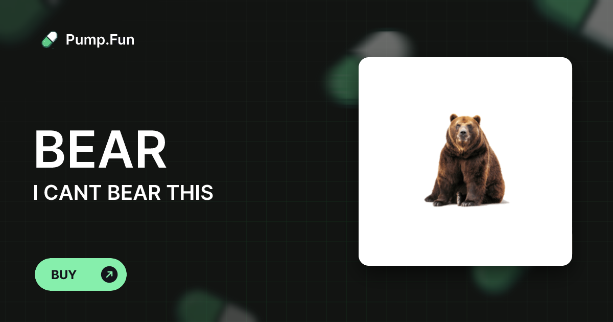 I CANT BEAR THIS (BEAR) - Pump