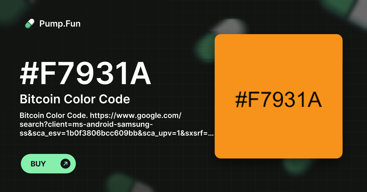 Bitcoin Color Code (#F7931A) - Pump