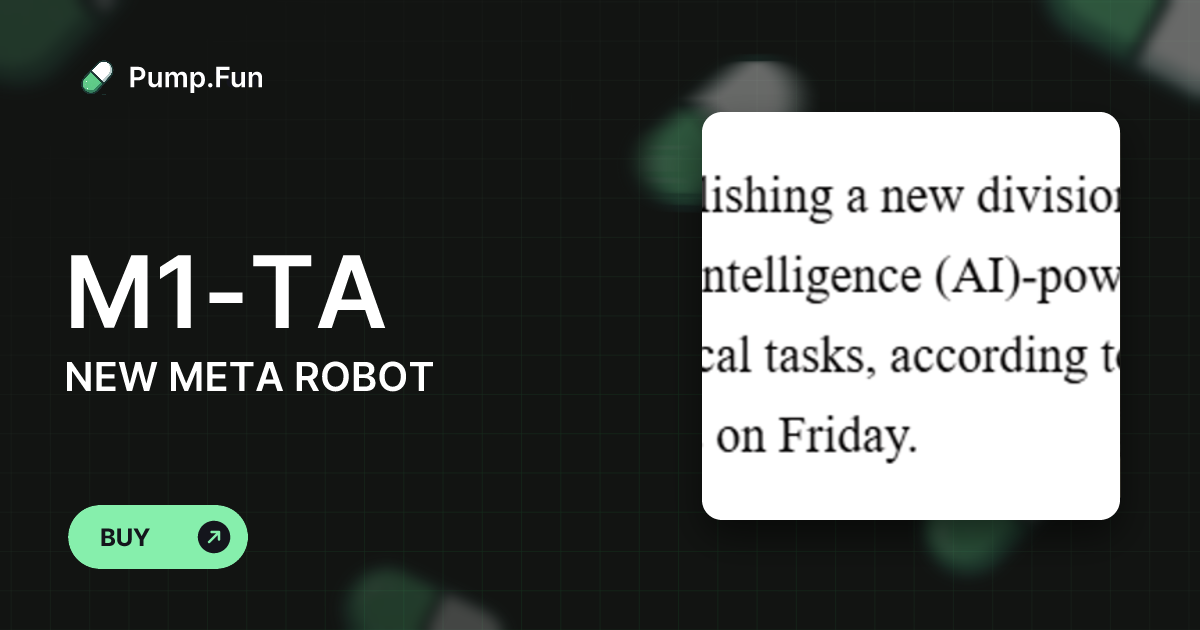 NEW META ROBOT (M1-TA ) - Pump