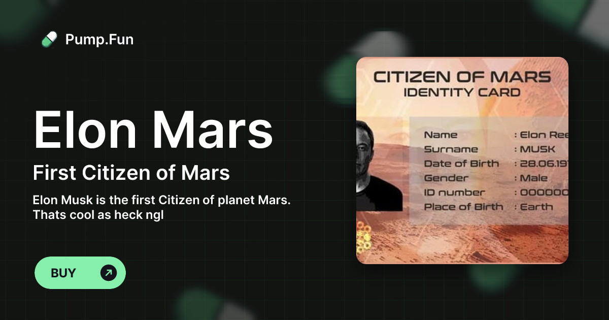 First Citizen of Mars (Elon Mars) - Pump