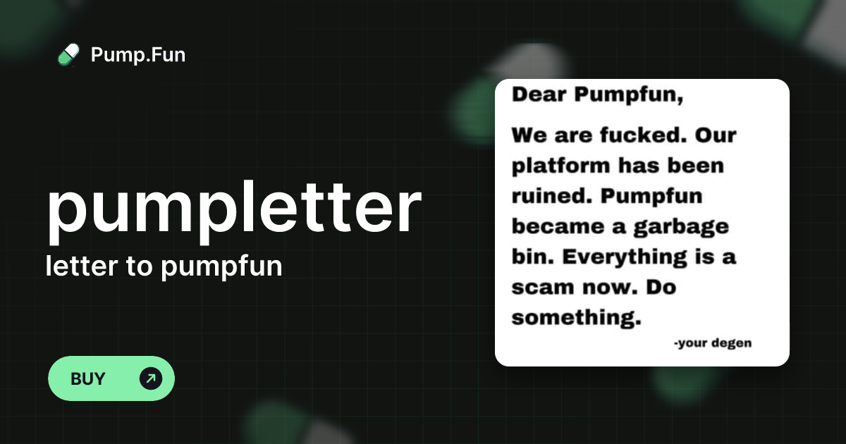 letter to pumpfun (pumpletter) - Pump