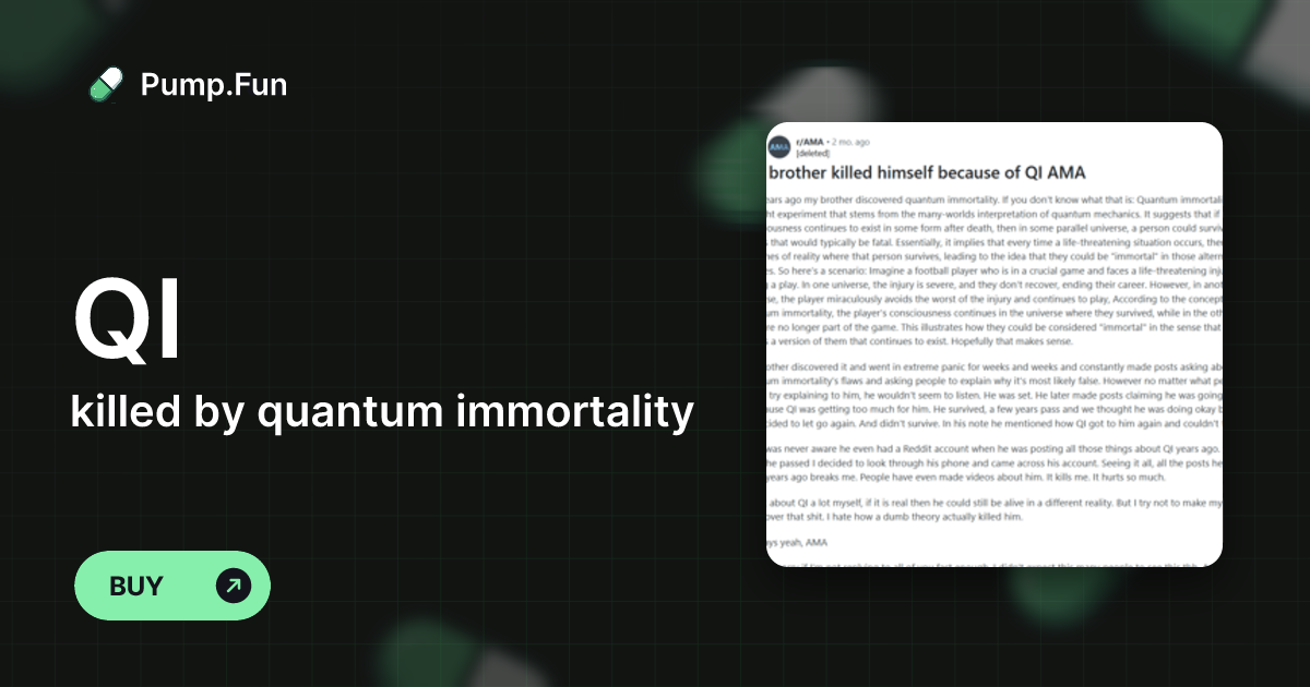 killed by quantum immortality (QI) - Pump