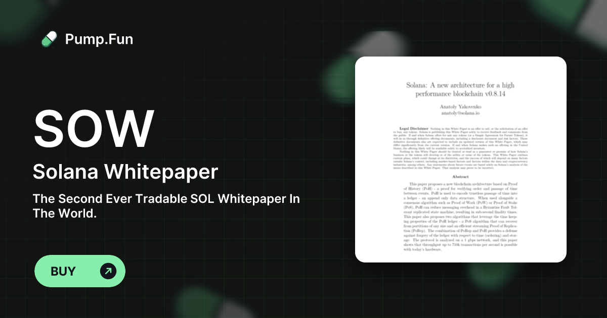 Solana Whitepaper (SOW) - Pump