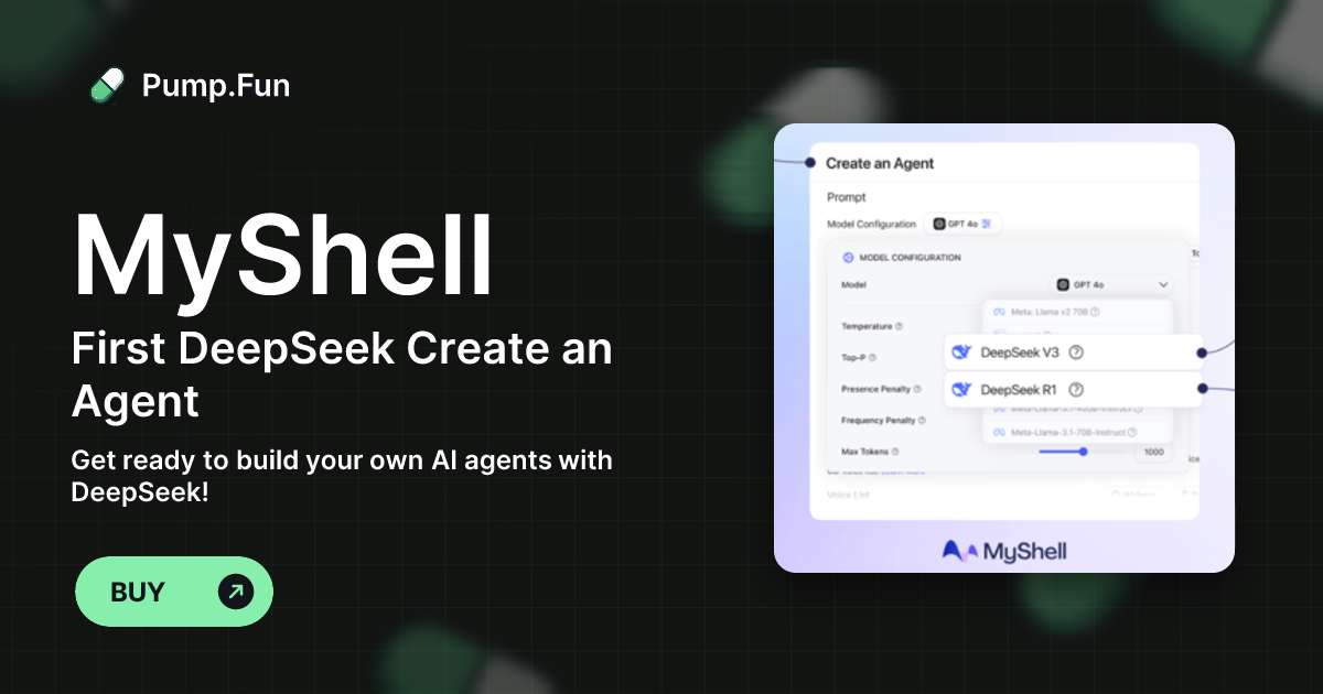 First DeepSeek Create an Agent (MyShell) - Pump