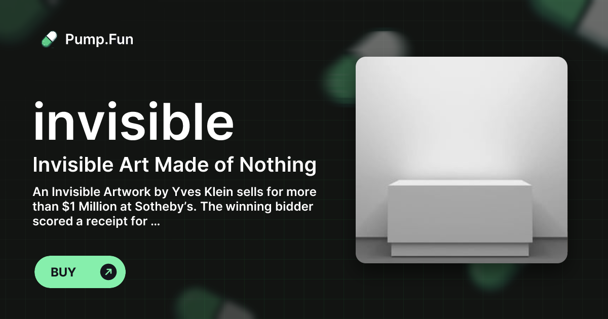 Invisible Art Made of Nothing (invisible) - Pump