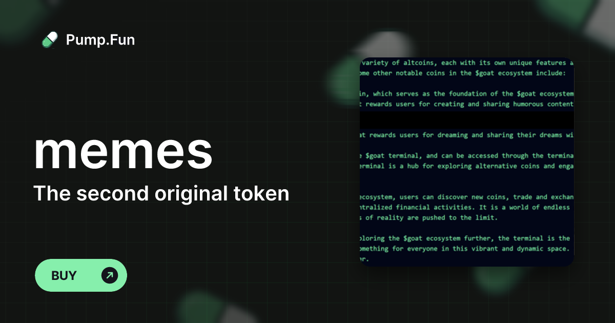 The second original token (memes) - Pump