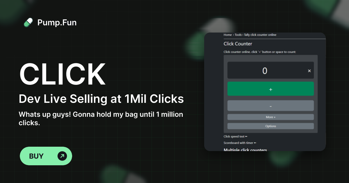 Dev Live Selling at 1Mil Clicks (CLICK) - Pump