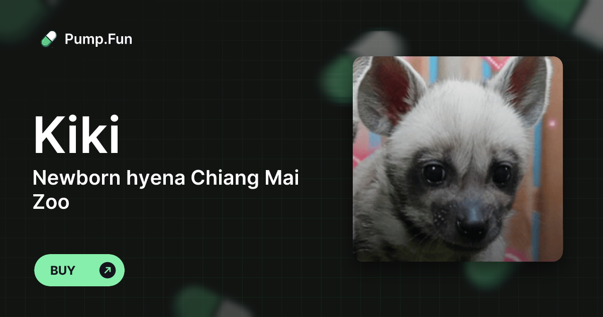 Newborn hyena Chiang Mai Zoo (Kiki) - Pump