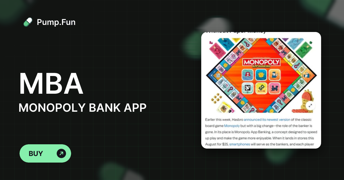 MONOPOLY BANK APP (MBA) - Pump