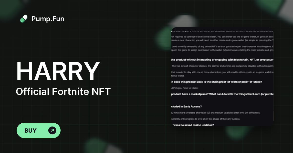 Official Fortnite NFT (HARRY) - Pump