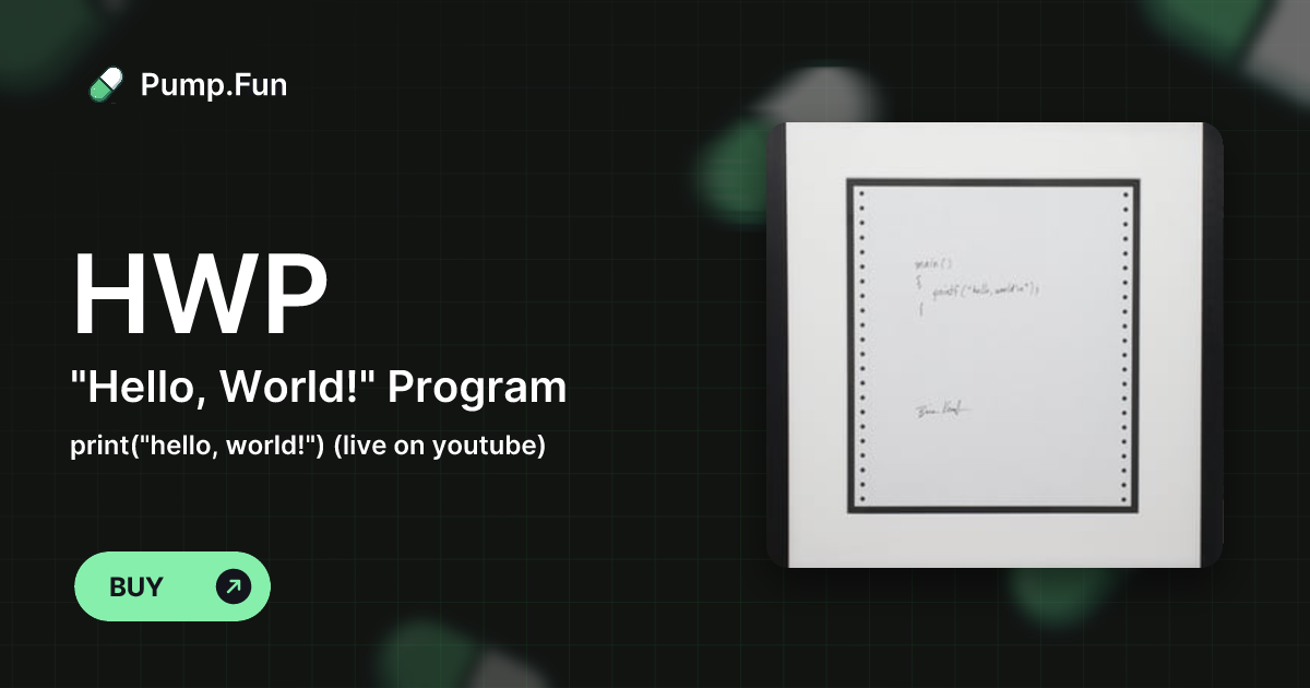 "Hello, World!" Program (HWP) - Pump