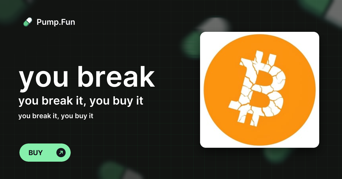you break it, you buy it (you break ) - Pump