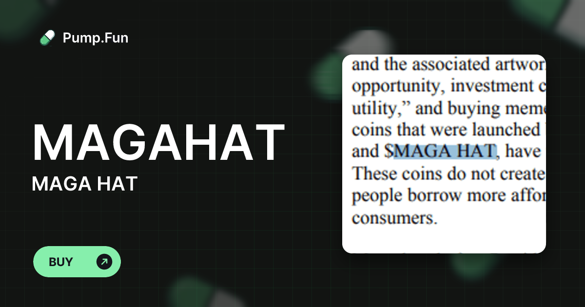 MAGA HAT (MAGAHAT) - Pump