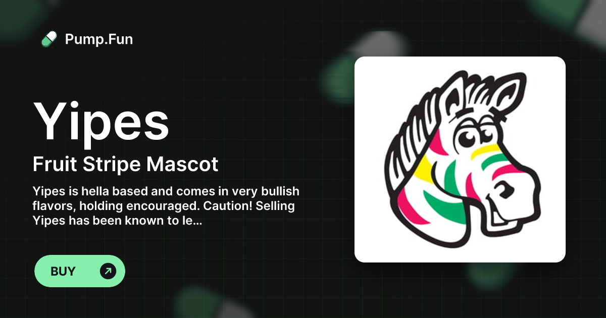 Fruit Stripe Mascot (Yipes) - Pump