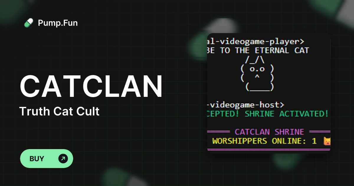 Truth Cat Cult (CATCLAN) - Pump