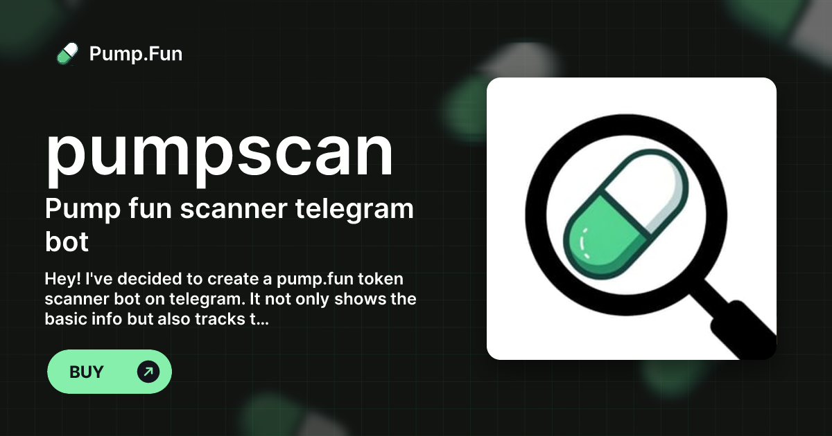 Pump fun scanner telegram bot (pumpscan) - Pump