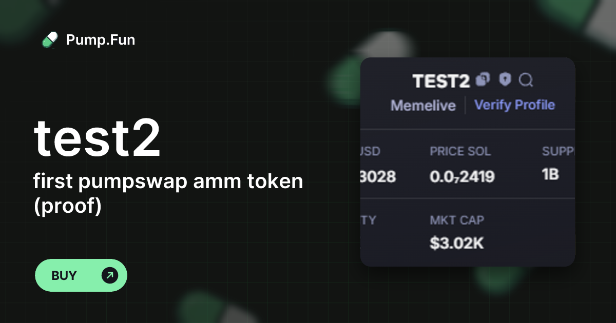 first pumpswap amm token (proof) (test2) - Pump