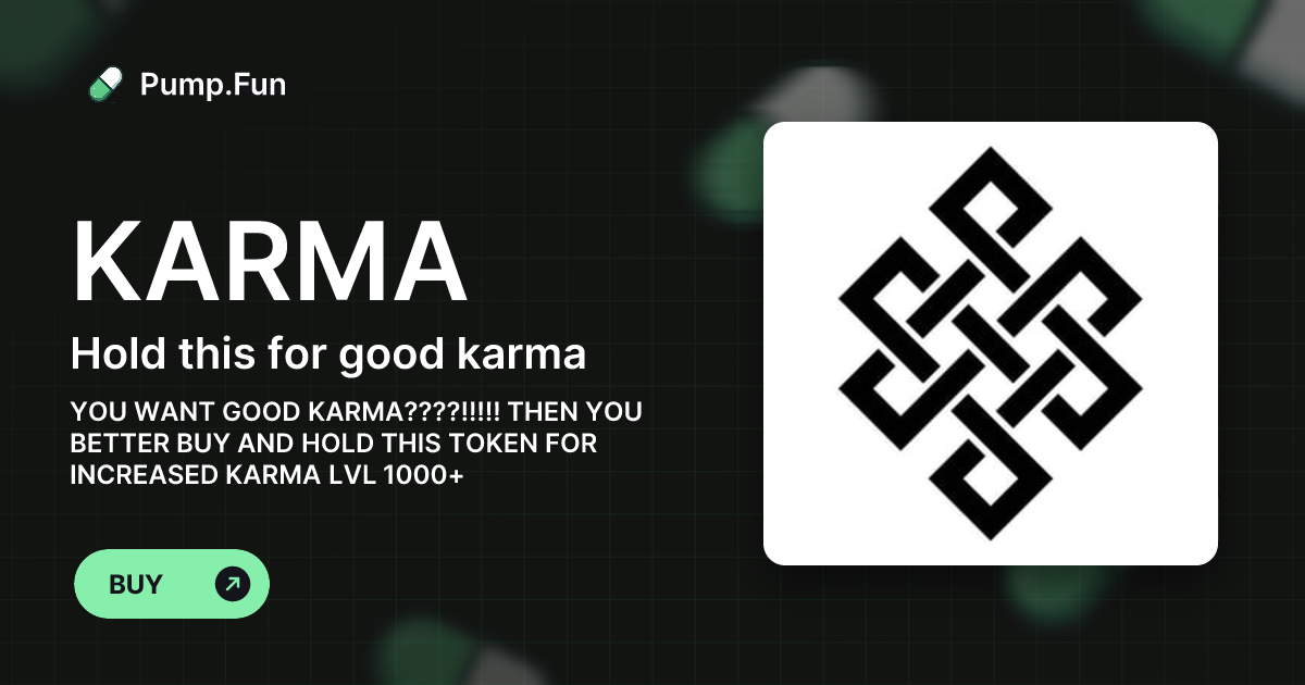 Hold this for good karma (KARMA) - Pump