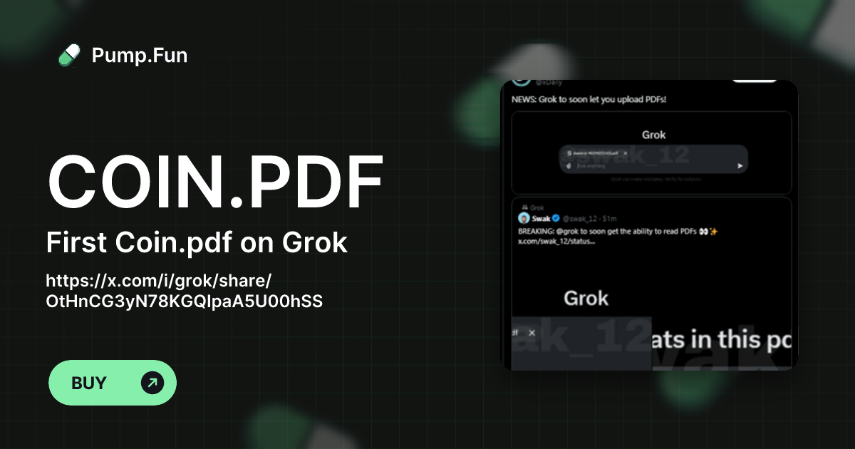 First Coin.pdf on Grok (COIN.PDF) - Pump