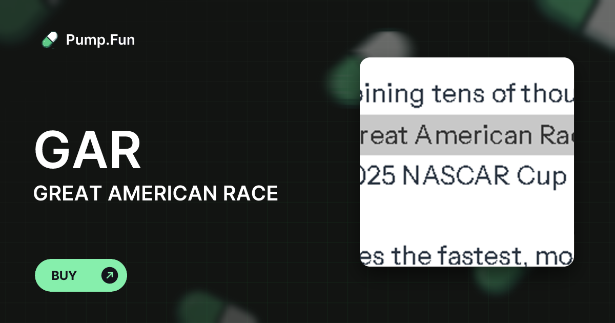 GREAT AMERICAN RACE (GAR) - Pump