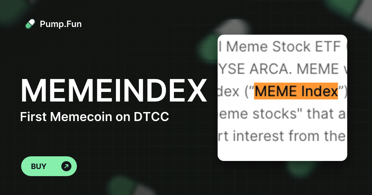 First Memecoin on DTCC (MEMEINDEX) - Pump
