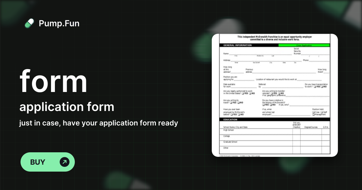 application form (form) - Pump