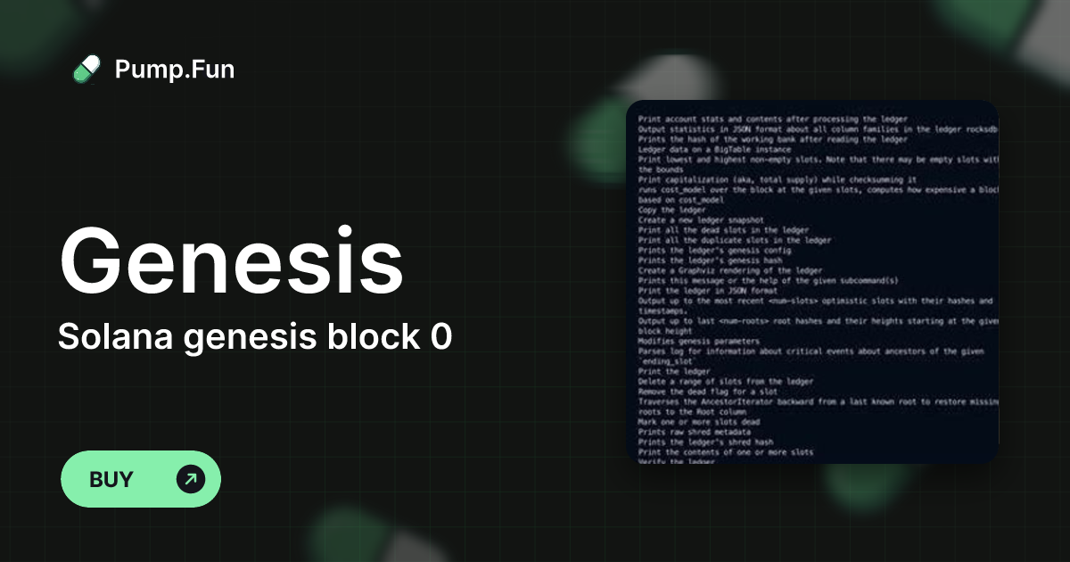 Solana genesis block 0 (Genesis) - Pump